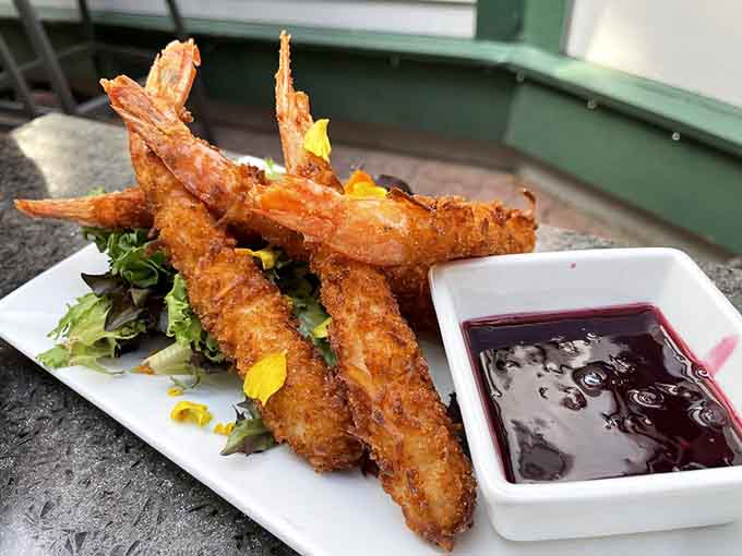 Coconut shrimp with blueberry Thai dip sounds wild but tastes like someone finally figured out the meaning of life.