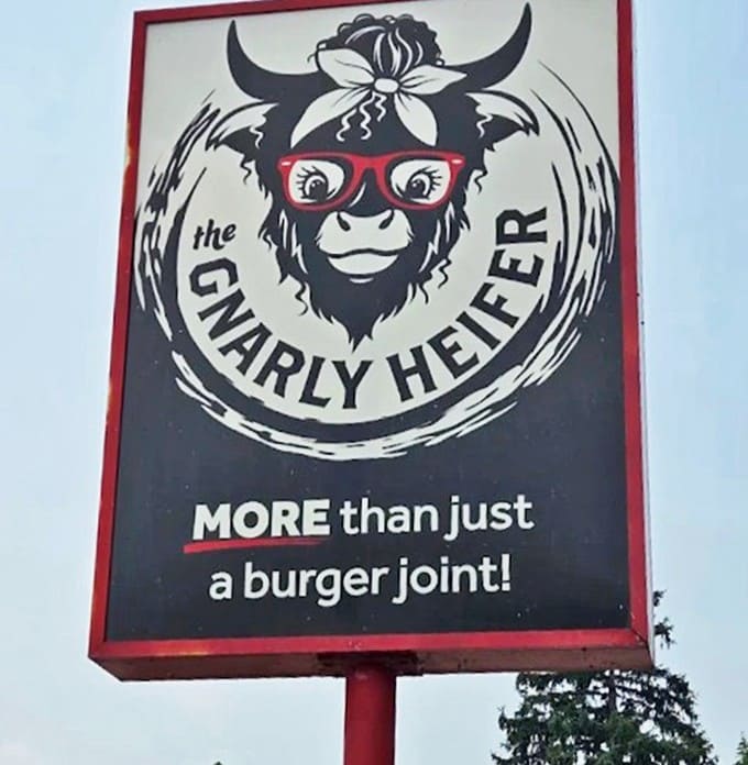 The bespectacled bovine mascot promises "MORE than just a burger joint!" &ndash; perhaps the understatement of the culinary year.