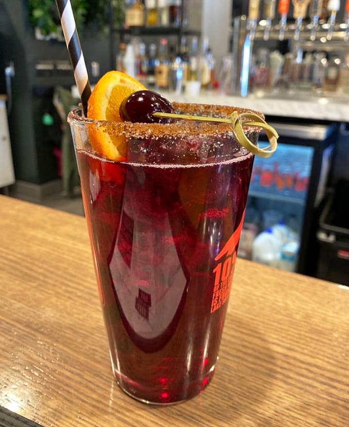 A sangria so beautifully garnished, it's almost too pretty to drink. Almost, but not quite, because priorities matter.