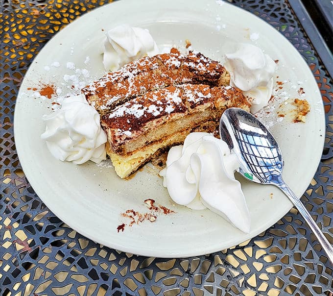 Layer upon heavenly layer of espresso-soaked ladyfingers and mascarpone cream &ndash; the Italian answer to "one more bite."