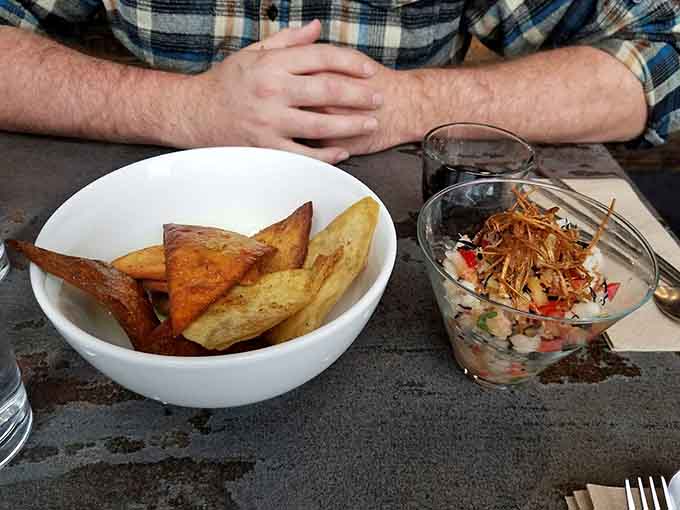 Fresh ceviche offers a bright, citrusy counterpoint to rich ramen, like a palate-cleansing vacation in a glass before the main attraction arrives.