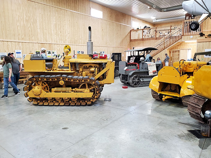 Iron workhorses of yesteryear! These vintage tractors stand proud, ready to plow fields of nostalgia and harvest memories of simpler times.
