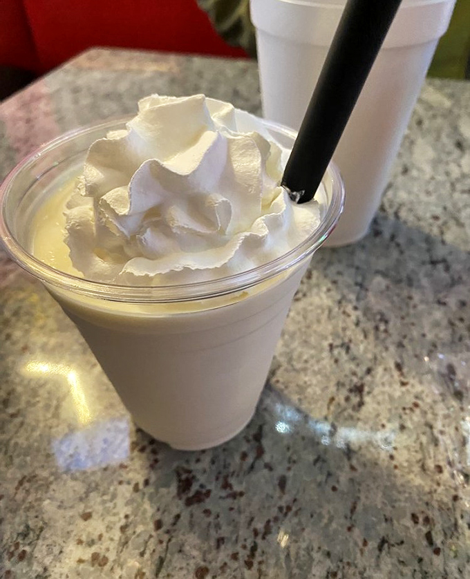 The vanilla shake stands tall and proud, crowned with whipped cream &ndash; a frosty companion that makes Arizona heat feel like a distant memory.