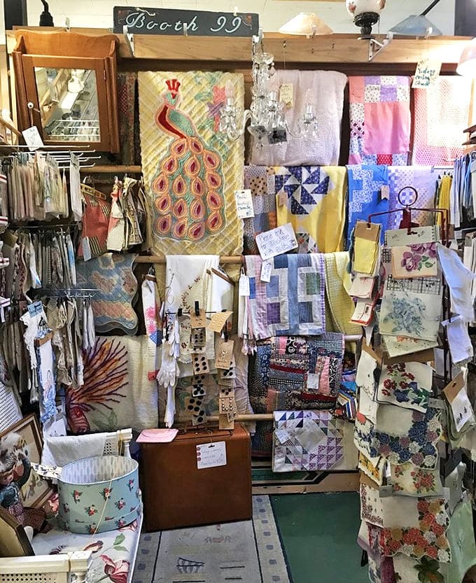 A textile time machine where handmade quilts and embroidered linens tell stories of patience and artistry from generations who created beauty to last.