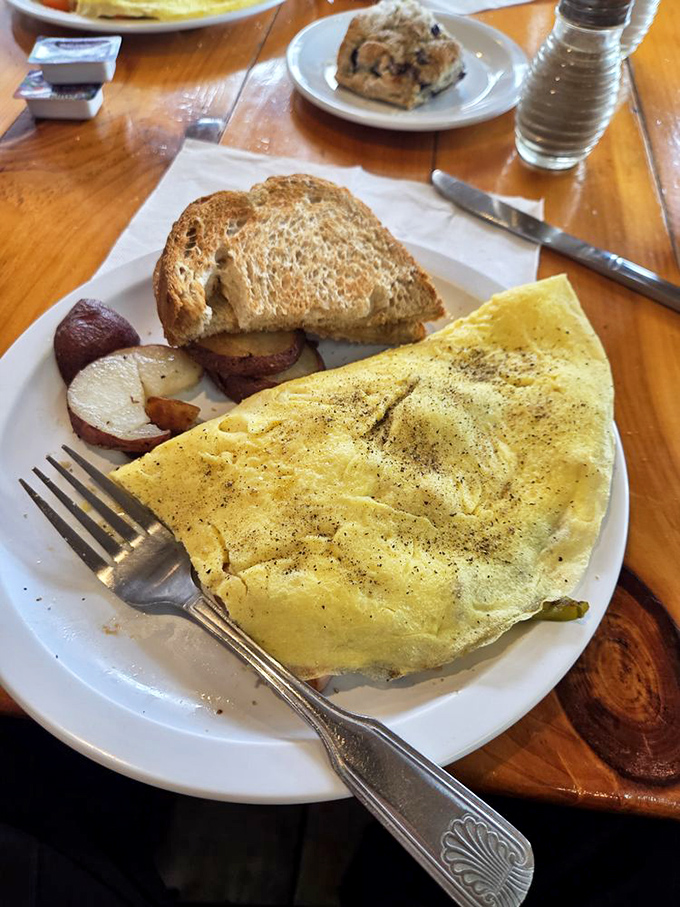 Western Omelet Folded with the precision of origami but infinitely more delicious. Every bite delivers the perfect filling-to-egg ratio.