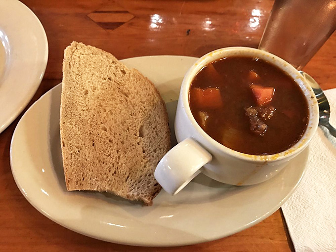 Hearty beef stew with crusty bread for dunking, because some combinations are simply too perfect to mess with.