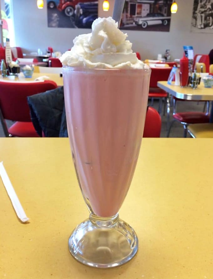 This strawberry shake stands tall and proud, thick enough to require commitment but smooth enough to make that commitment absolutely worthwhile.