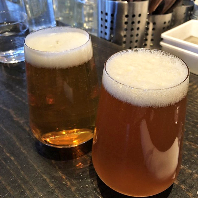 Craft beers make the perfect companion to Pizzicletta's artisanal pizzas, offering refreshing contrast to the wood-fired flavors.