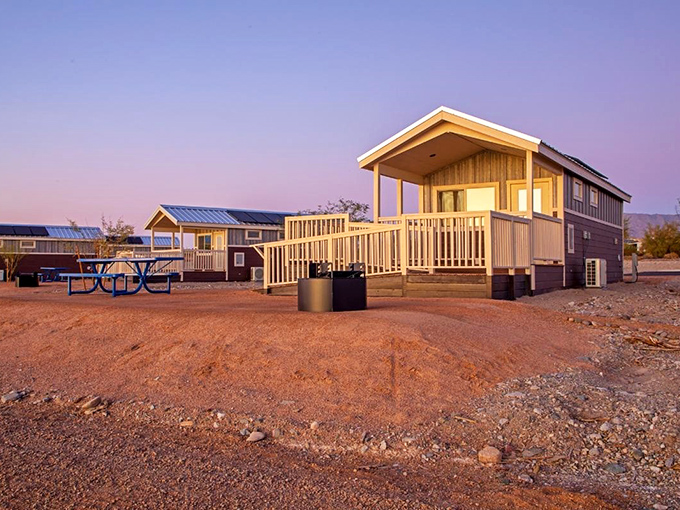 Cozy lakeside cabins offer front-row seats to nature's greatest show, no room service, but the amenities include million-dollar views.