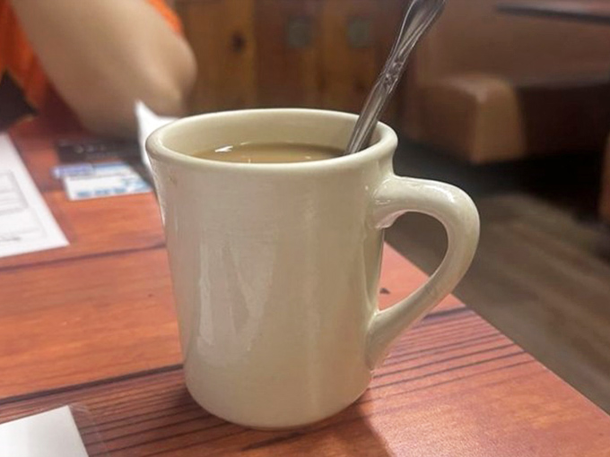 The classic diner mug &ndash; sturdy, unpretentious, and constantly refilled with piping hot coffee.