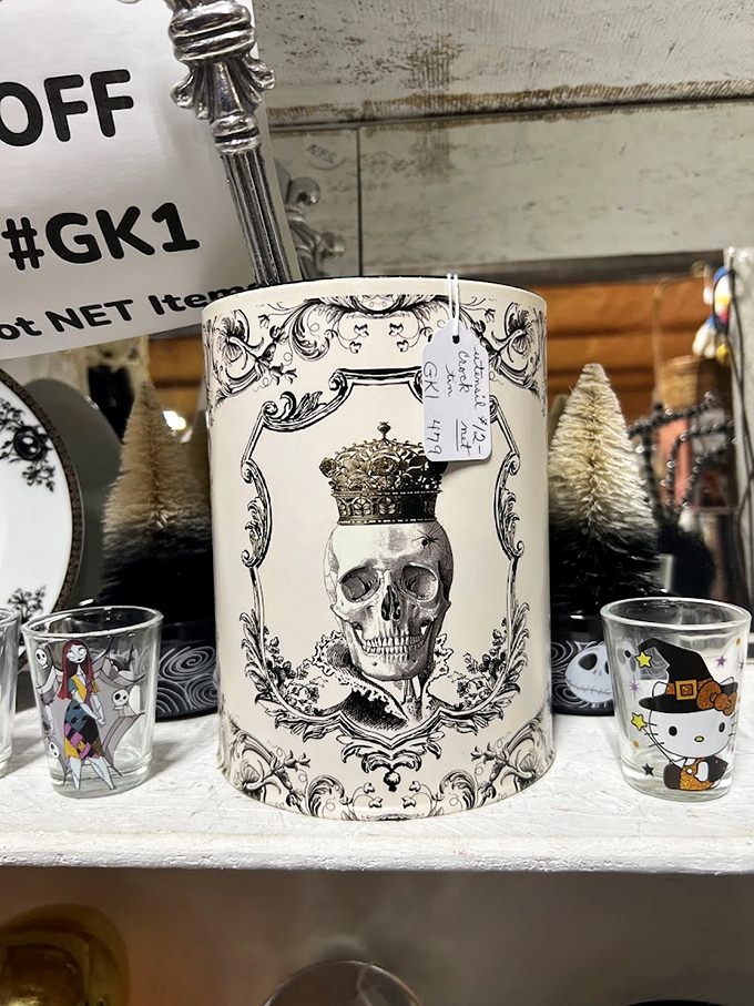 From regal to ridiculous&mdash;this shelf has it all! Who knew a crowned skull could look so... charming? Marie Antoinette, eat your heart out!