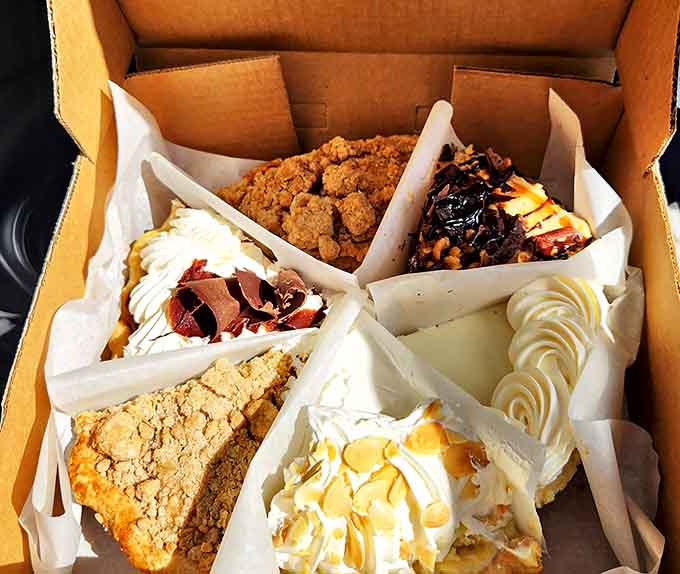 The sampler box reveals a treasure chest of flavors &ndash; each wedge a different adventure, solving the "I want everything" dilemma.