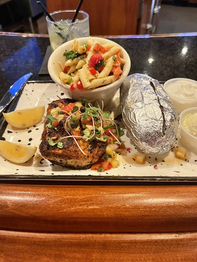 A plate that screams "vacation vibes!" This mahi-mahi dish is a tropical getaway for your taste buds, no passport required.