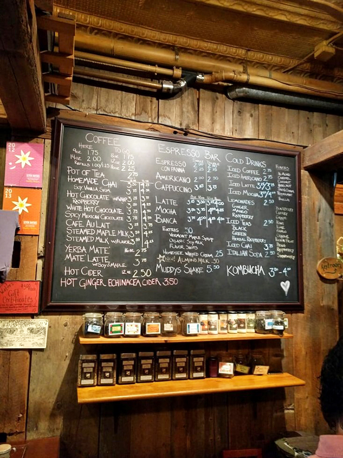 Choices, choices! This menu board is a caffeinated work of art, offering liquid motivation in more flavors than you can shake a stirring stick at.