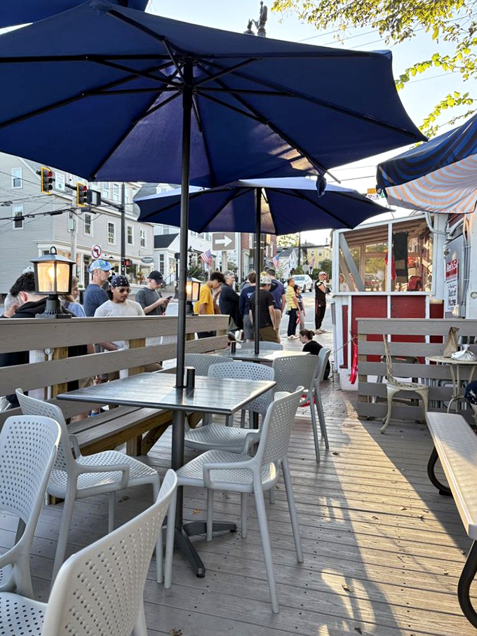 The outdoor dining area where memories are made, conversations flow, and the only thing better than the view is what's on your plate.