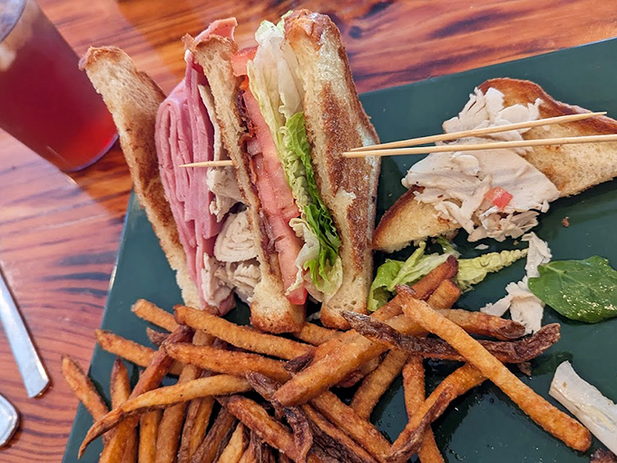 A masterclass in sandwich architecture &ndash; layers of goodness between bread that's sturdy enough to hold everything together.