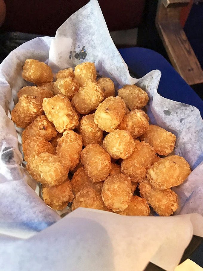 These aren't cafeteria flashbacks &ndash; these golden tater tots achieve the perfect balance of crispy exterior and fluffy potato interior.