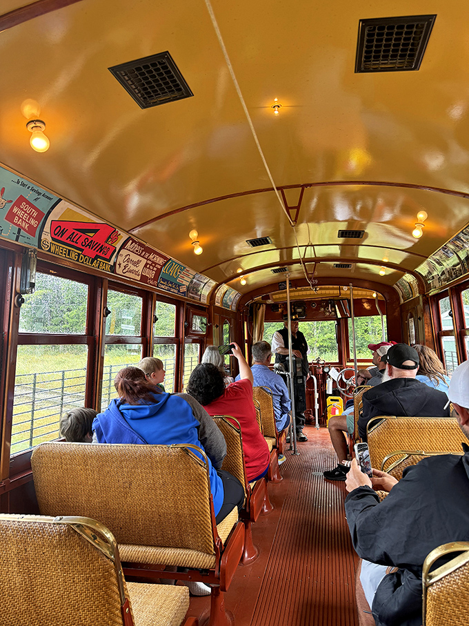 Passengers enjoy the authentic experience of riding a vintage trolley, complete with the distinctive sounds and gentle sway that defined urban travel a century ago.