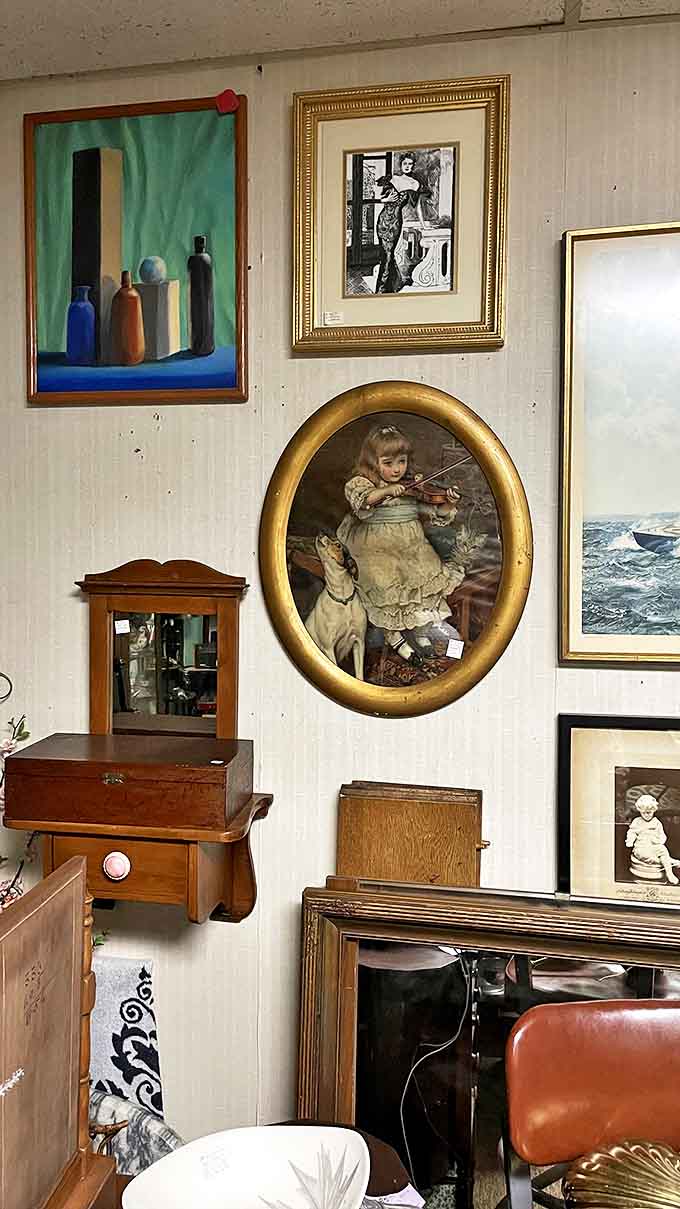 Framed vintage photographs and prints create a window to the past &ndash; that oval portrait of a child with violin captures Victorian sentimentality perfectly.