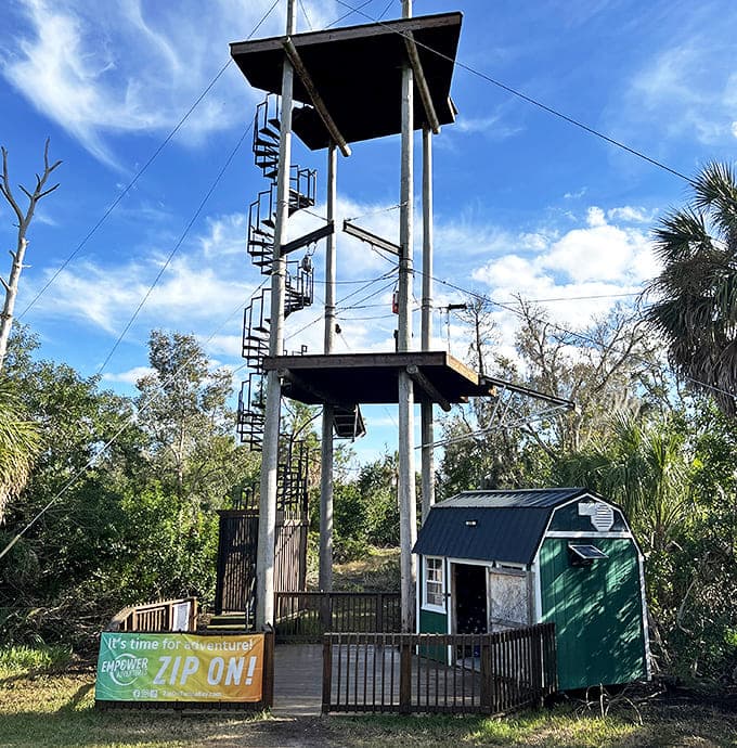 This towering structure isn't just a starting point &ndash; it's where everyday people transform into temporary superheroes.