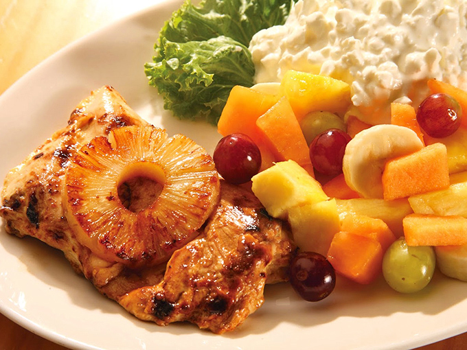 Fruit salad gets fancy! This colorful medley proves that healthy can be heavenly - especially when paired with grilled chicken.
