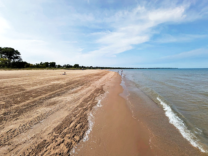 Miles of golden sand stretch as far as the eye can see. Time to start training for that sandcastle building competition!