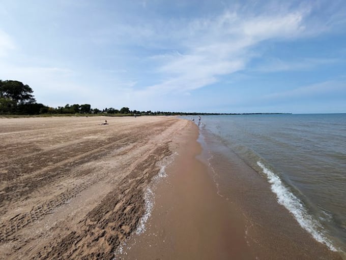 Miles of golden sand stretch as far as the eye can see. Time to start training for that sandcastle building competition!