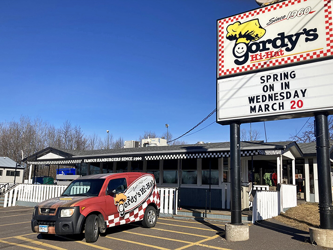 That grinning chef knows what's up. Gordy's serves up nostalgia by the plateful, best enjoyed in your car with the windows down.