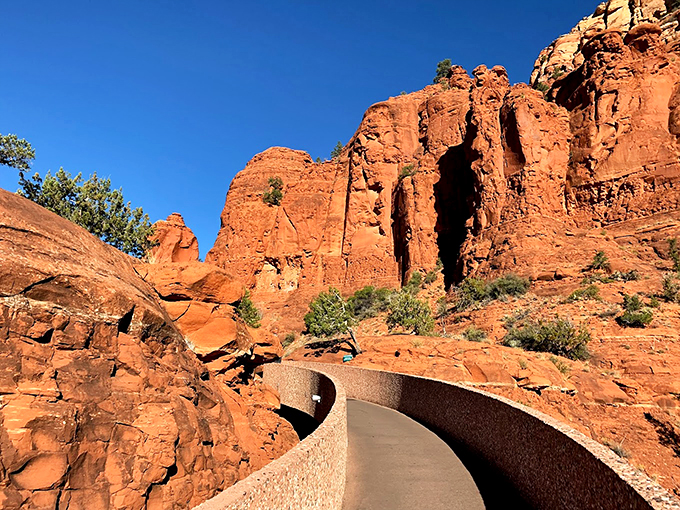Follow the yellow brick road? Nah, we prefer this winding path through nature's own Emerald City of red rock wonders.