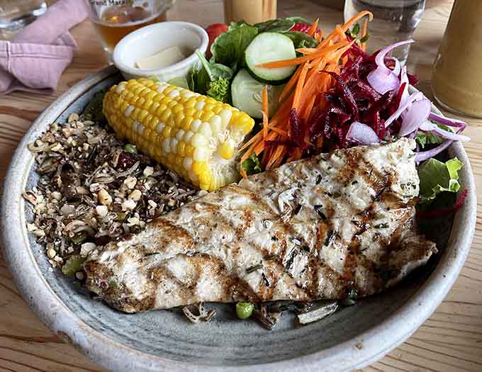 A whitefish dinner that looks like something from a fancy restaurant but tastes like it came straight from the lake, which it did.