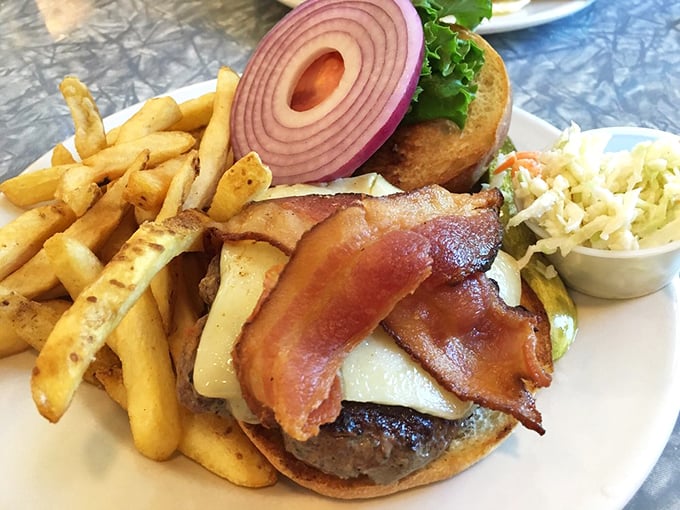 Burger perfection doesn't need fancy toppings &ndash; just quality beef, melted cheese, crispy bacon, and a properly toasted bun. Sometimes the classics just can't be improved upon.