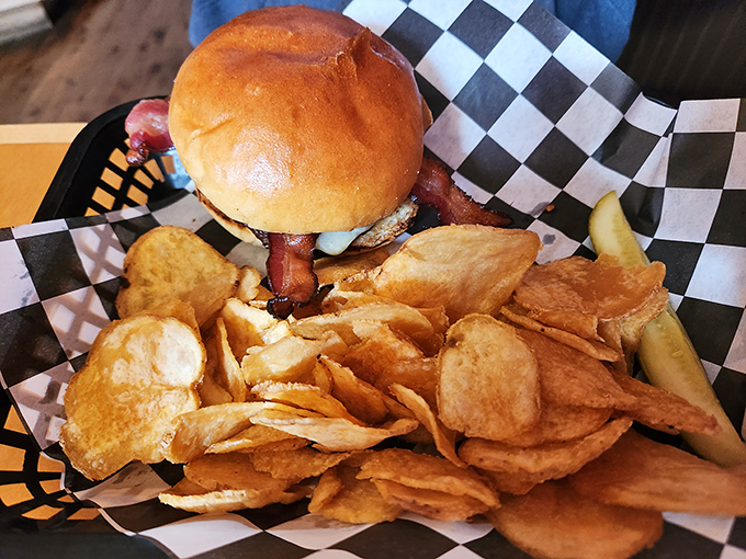 A classic pub burger and house-made chips &ndash; sometimes the simplest pleasures are the most satisfying, especially when executed with care. 