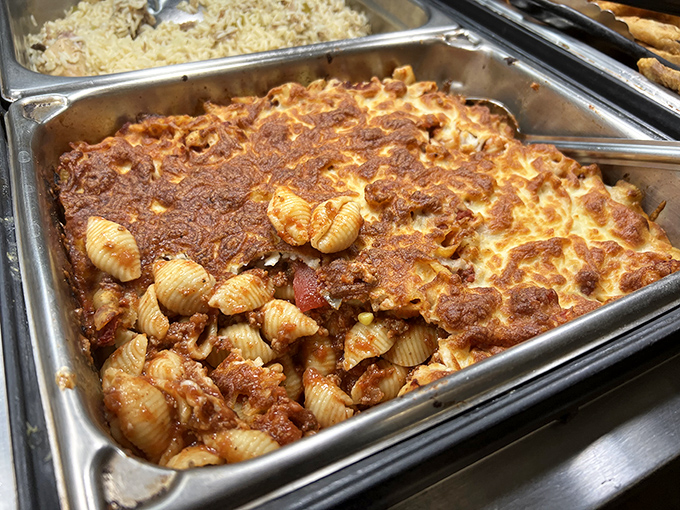 Baked pasta that's achieved that perfect cheese-to-noodle ratio &ndash; the crispy edges are worth fighting your dining companions for.