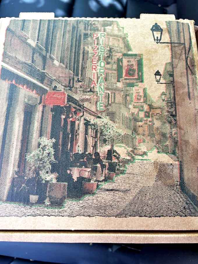 Even the takeout experience gets special attention with charming Italian streetscape artwork that makes dinner at home feel a bit more special.