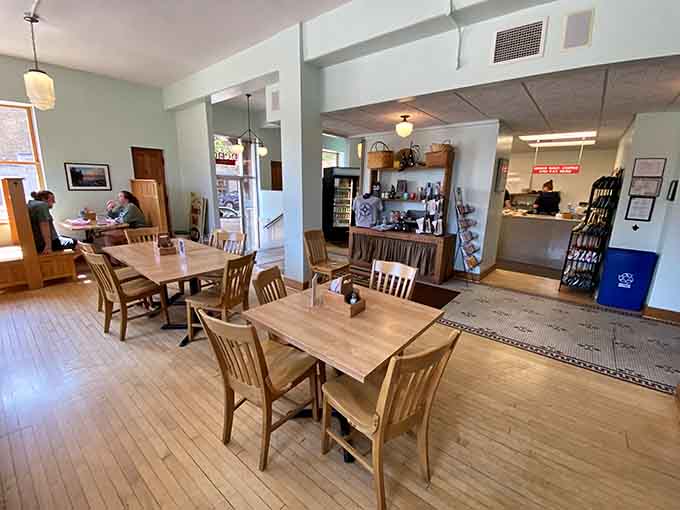 The cozy dining room invites you to slow down and actually enjoy your lunch instead of inhaling it at your desk.