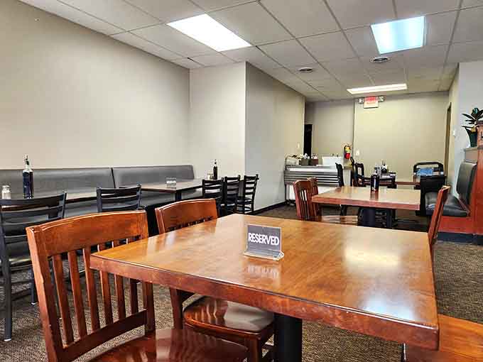 Spacious tables and comfortable seating create the perfect environment for contemplating life's big questions, like "Should I order more French toast?"