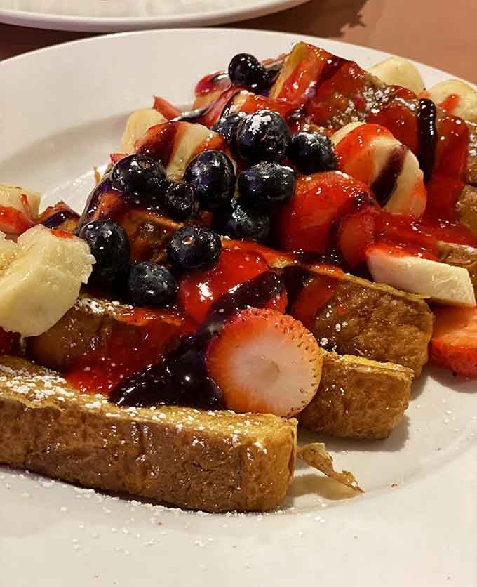 French toast loaded with fresh berries and drizzled with sweetness makes mornings worth waking up for.
