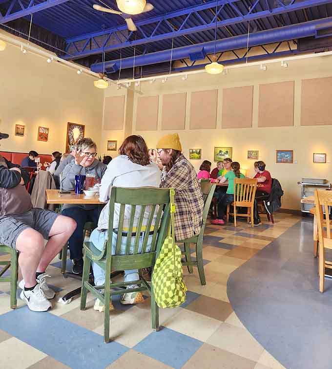 The buzz of conversation and clinking cups fills the airy space as locals gather for their morning ritual at Winona's favorite community hub.