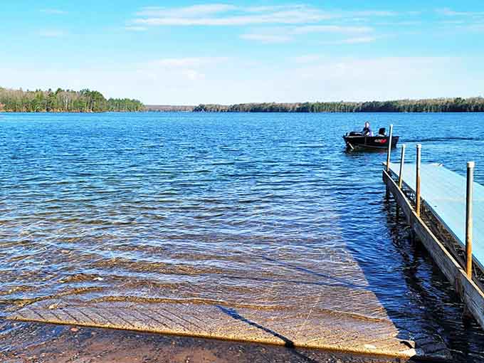 The boat launch beckons adventure seekers – your gateway to Wisconsin's clearest waters awaits.