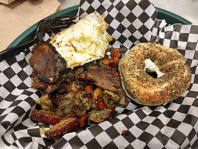 Brisket hash that would make a lumberjack weep with joy&mdash;crispy potatoes, tender meat, and a perfectly cooked egg create breakfast nirvana.