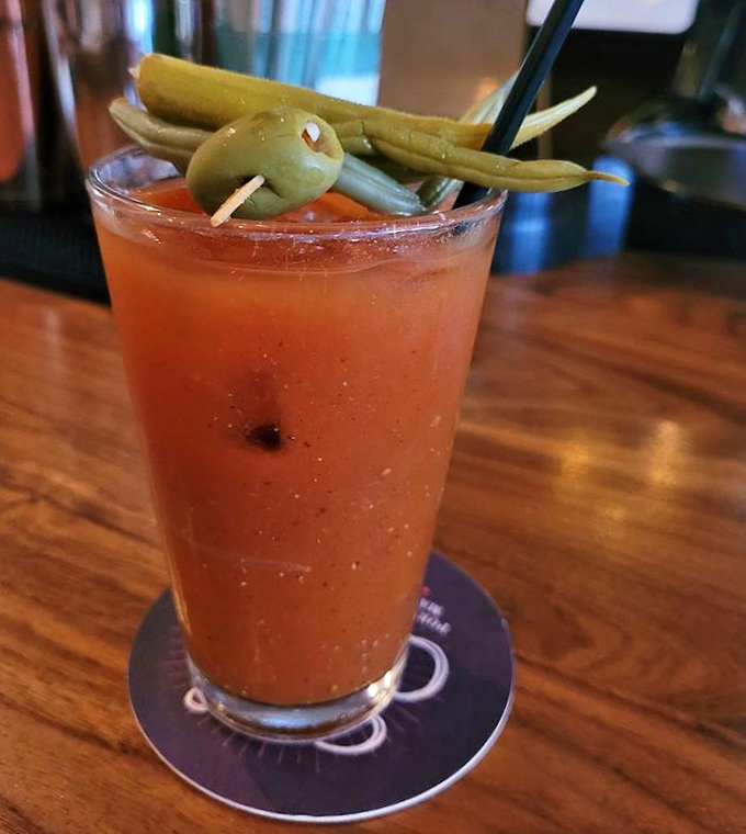 This isn't just a cocktail, it's practically a meal &ndash; spicy, savory, and garnished with enough vegetables for a small salad.