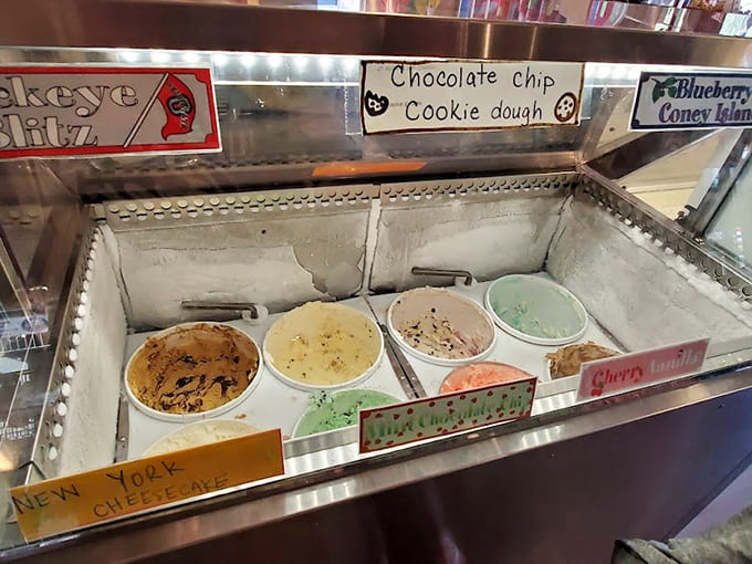 Hand-dipped ice cream in flavors that range from classic comfort to adventurous excitement, all served in generous childhood-dream portions.