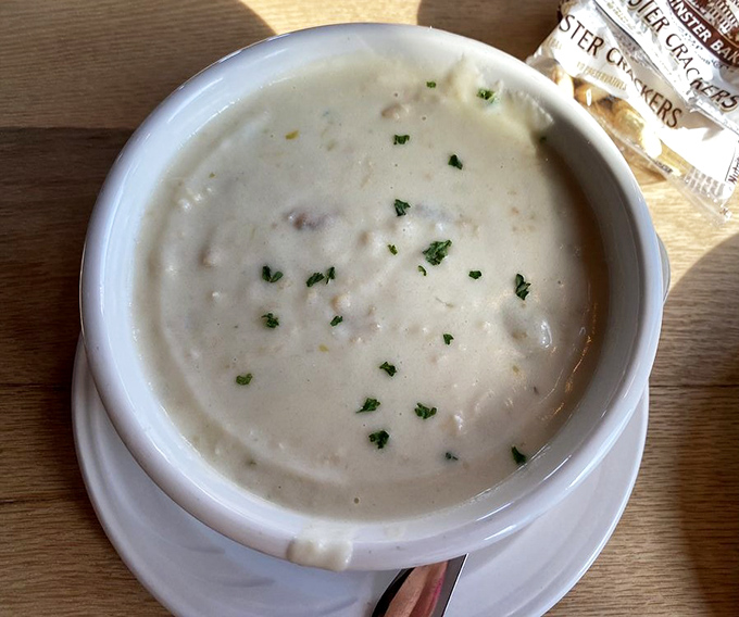 Clam chowder so authentic you can practically hear the foghorns with each creamy, clam-studded spoonful.