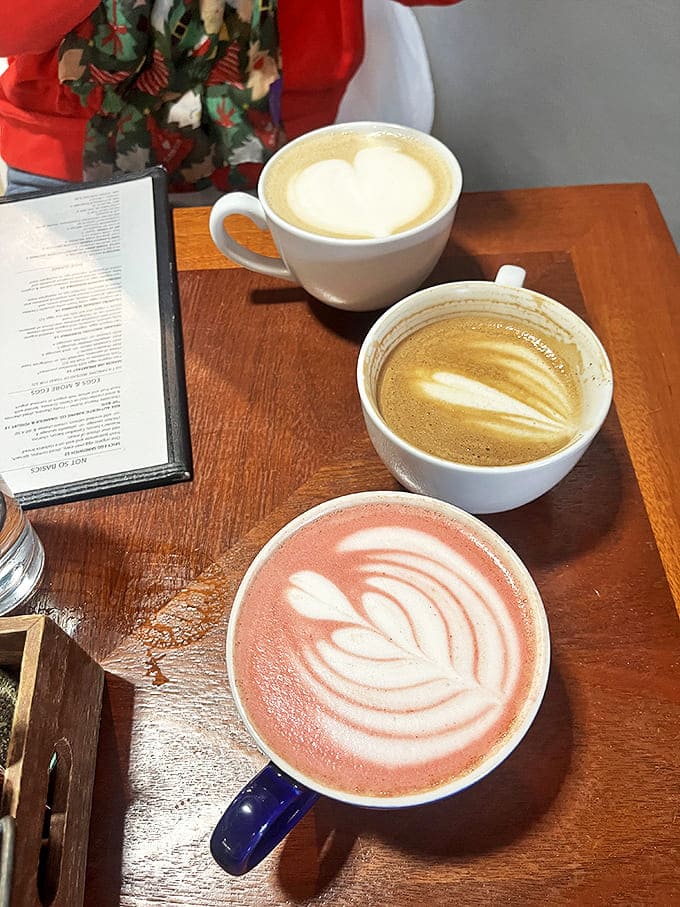 Coffee art that's almost too pretty to drink &ndash; until you smell that aromatic brew and resistance becomes utterly futile.