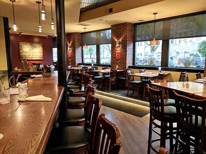 The dining area balances casual comfort with enough polish to make any meal feel special, like Sunday dinner at a really cool friend's house.