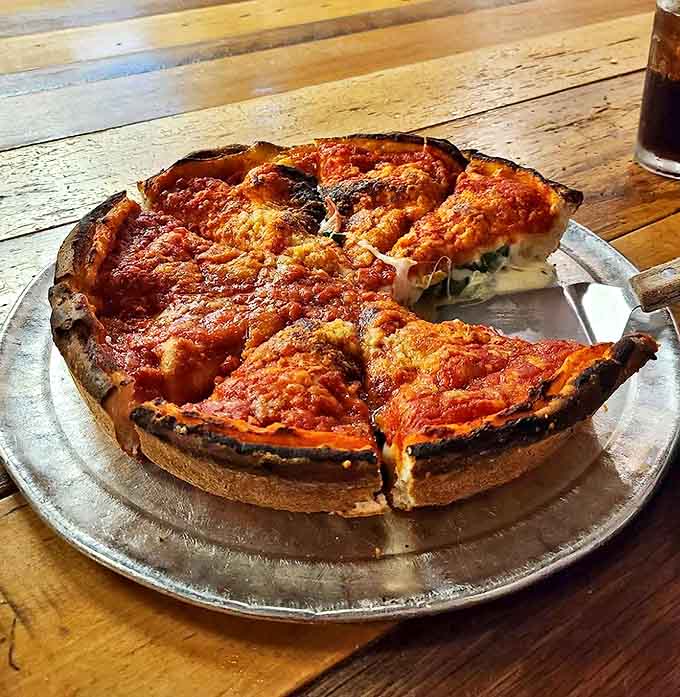 Chicago-style deep dish makes an appearance, proving Tivoli's can handle multiple pizza personalities with equal skill and delicious results.