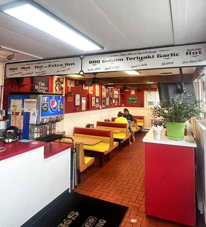 The dining room hums with conversation and laughter as families and friends gather in a space where memories are made between bites.