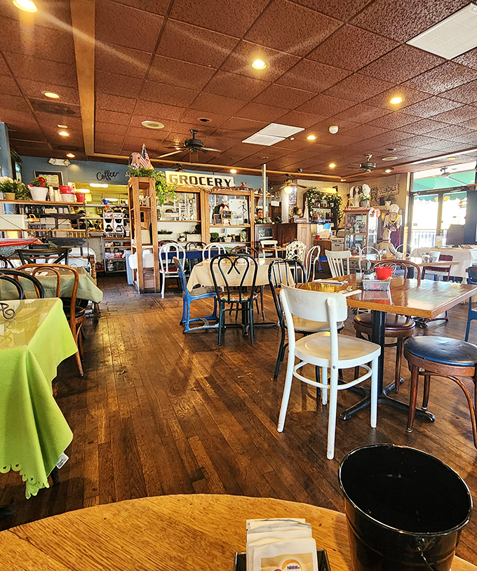 Where mismatched chairs and wooden tables create not just a restaurant but a community living room for breakfast enthusiasts.