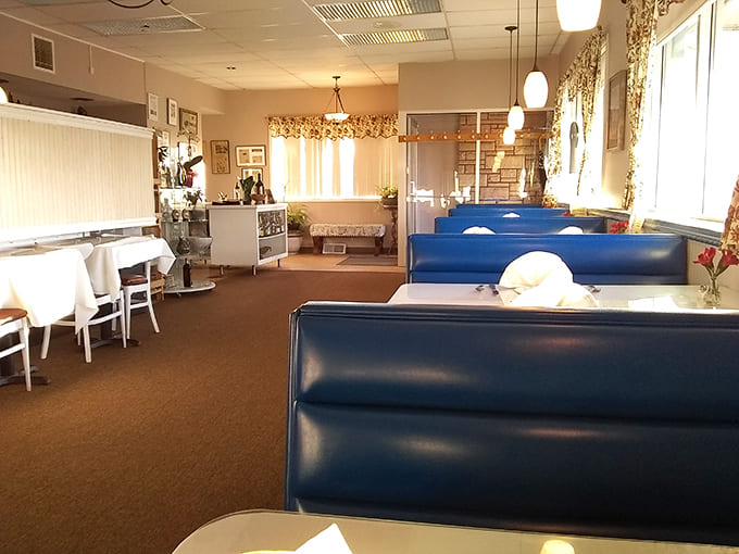 Sunlight streams through windows onto tables set for celebration, creating the kind of atmosphere where good meals become great memories.