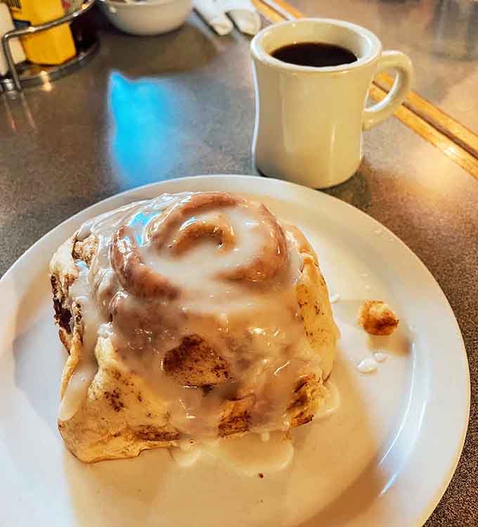 This cinnamon roll is roughly the size of a small planet and twice as sweet.